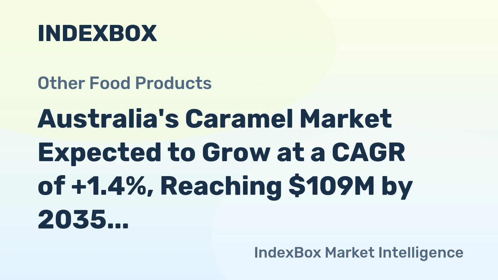 Australia's Caramel Market Expected to Grow at a CAGR of +1.4%, Reaching $109M by 2035