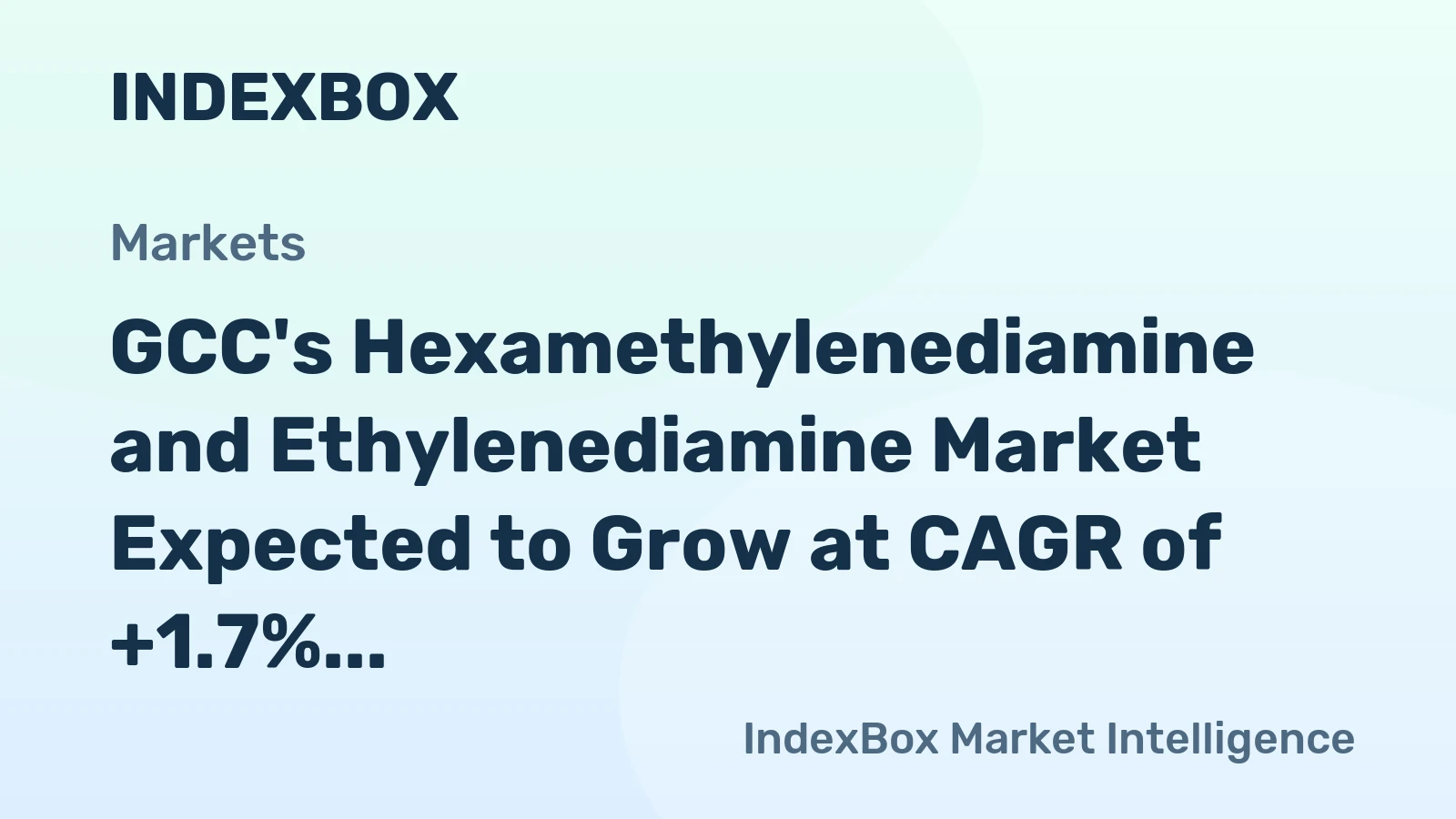 GCC's Hexamethylenediamine and Ethylenediamine Market Expected to Grow at CAGR of +1.7% Through 2035