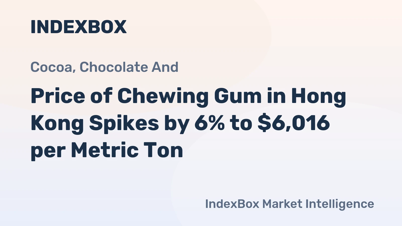 Price of Chewing Gum in Hong Kong Spikes by 6% to $6,016 per Metric Ton