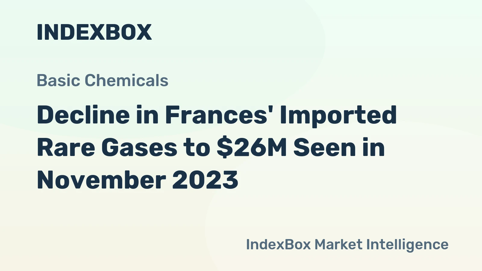 Decline in Frances' Imported Rare Gases to $26M Seen in November 2023