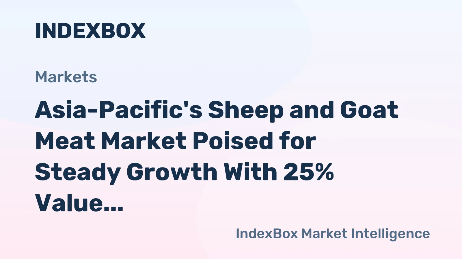 Asia-Pacific's Sheep and Goat Meat Market Poised for Steady Growth With 25% Value CAGR