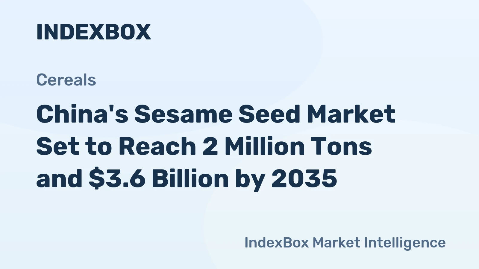 China's Sesame Seed Market Set to Reach 2 Million Tons and $3.6 Billion by 2035