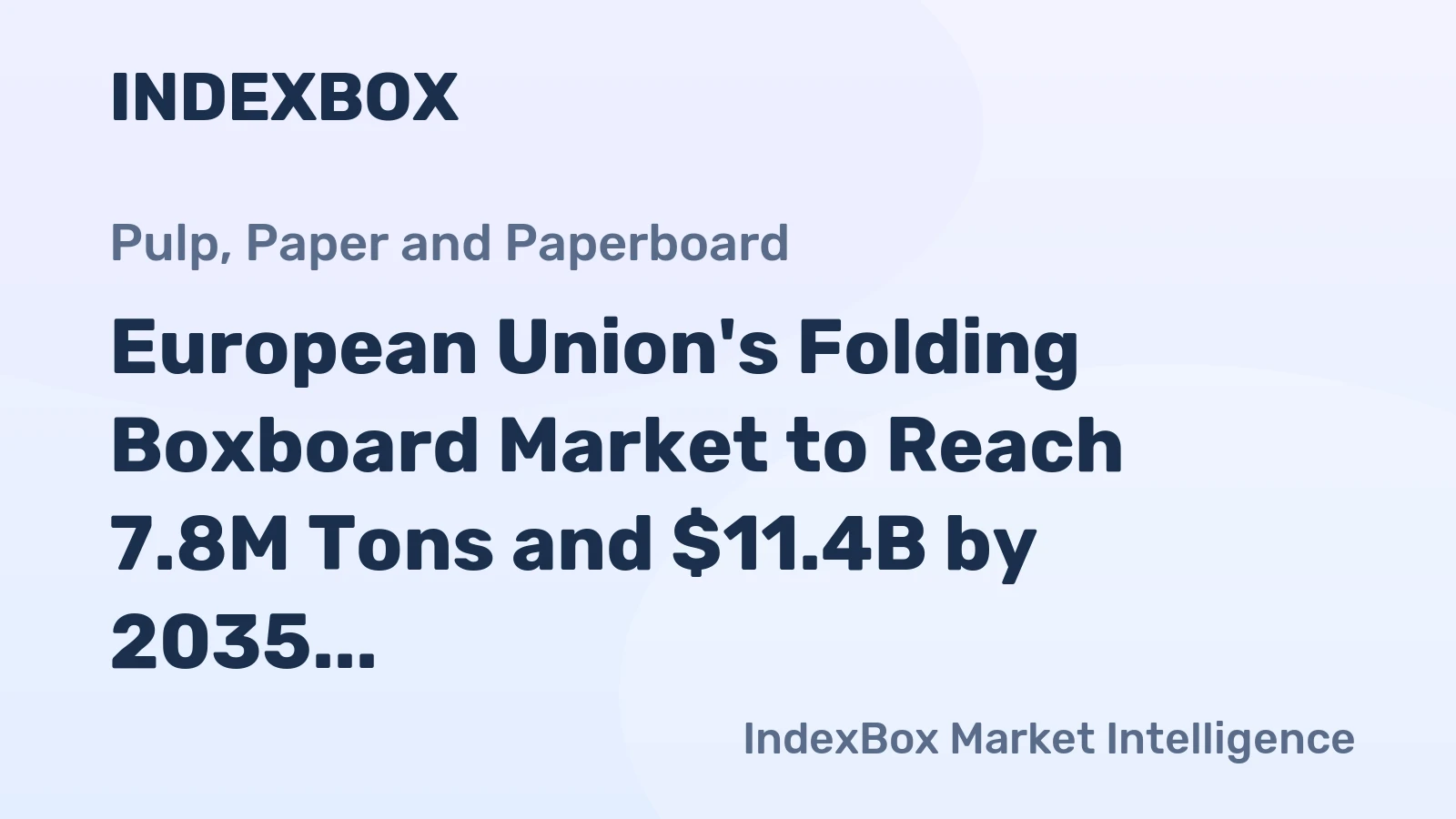 European Union's Folding Boxboard Market to Reach 7.8M Tons and $11.4B by 2035