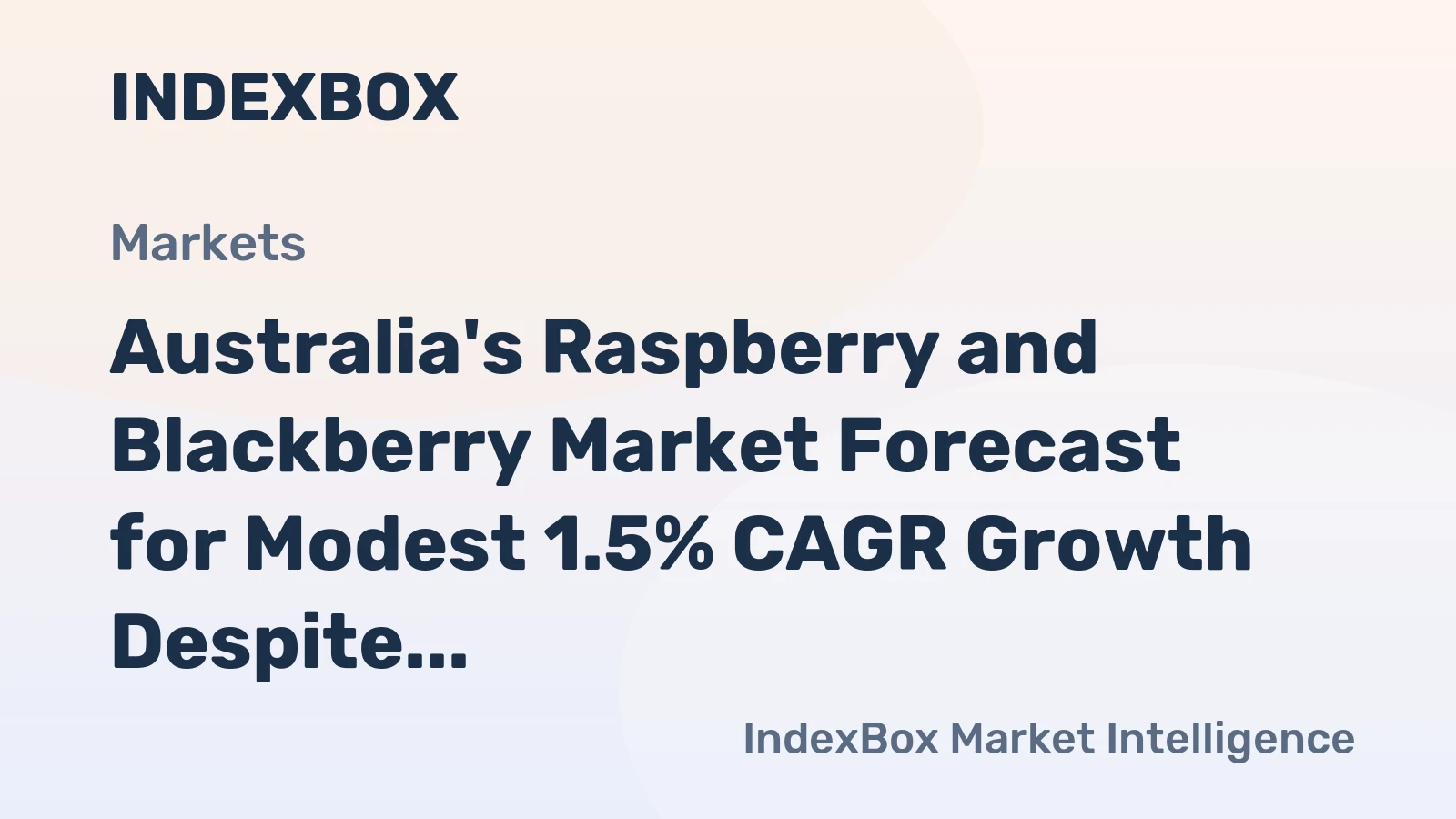 Australia's Raspberry and Blackberry Market Forecast for Modest 1.5% CAGR Growth Despite 2024 Consumption Collapse