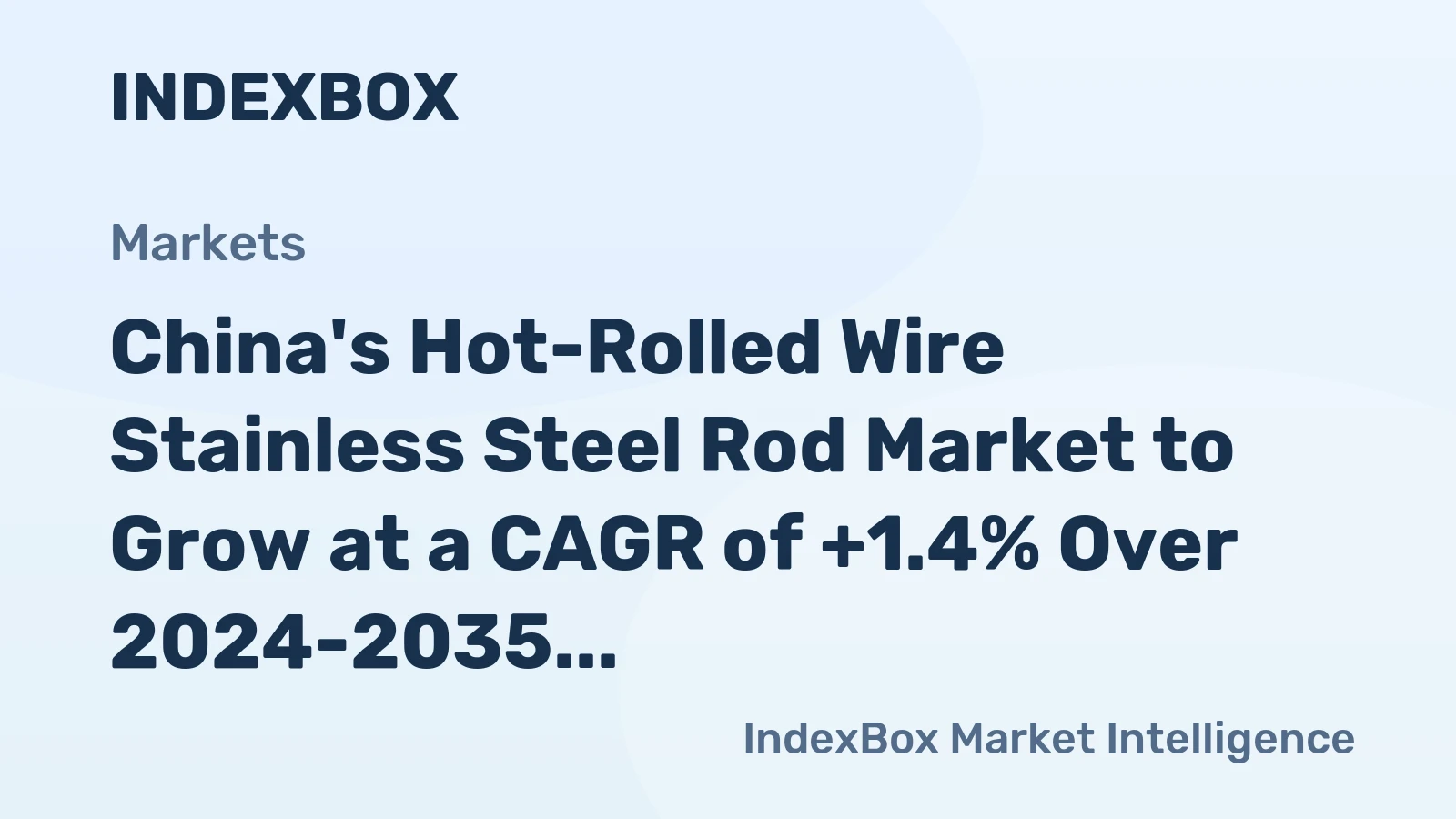 China's Hot-Rolled Wire Stainless Steel Rod Market to Grow at a CAGR of +1.4% Over 2024-2035