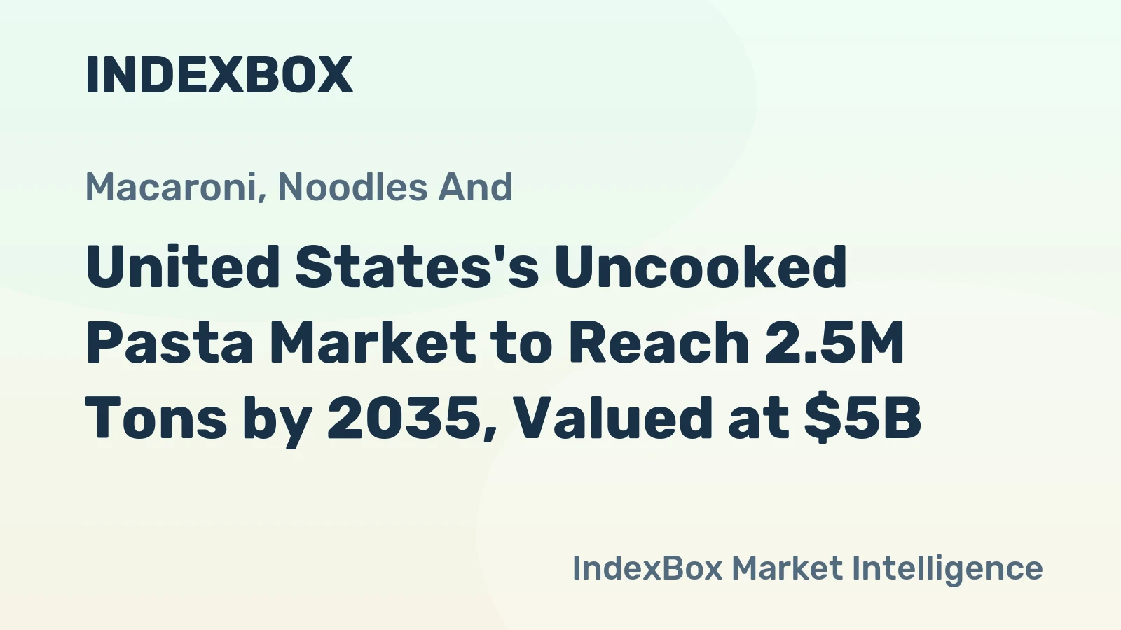 United States's Uncooked Pasta Market to Reach 2.5M Tons by 2035, Valued at $5B
