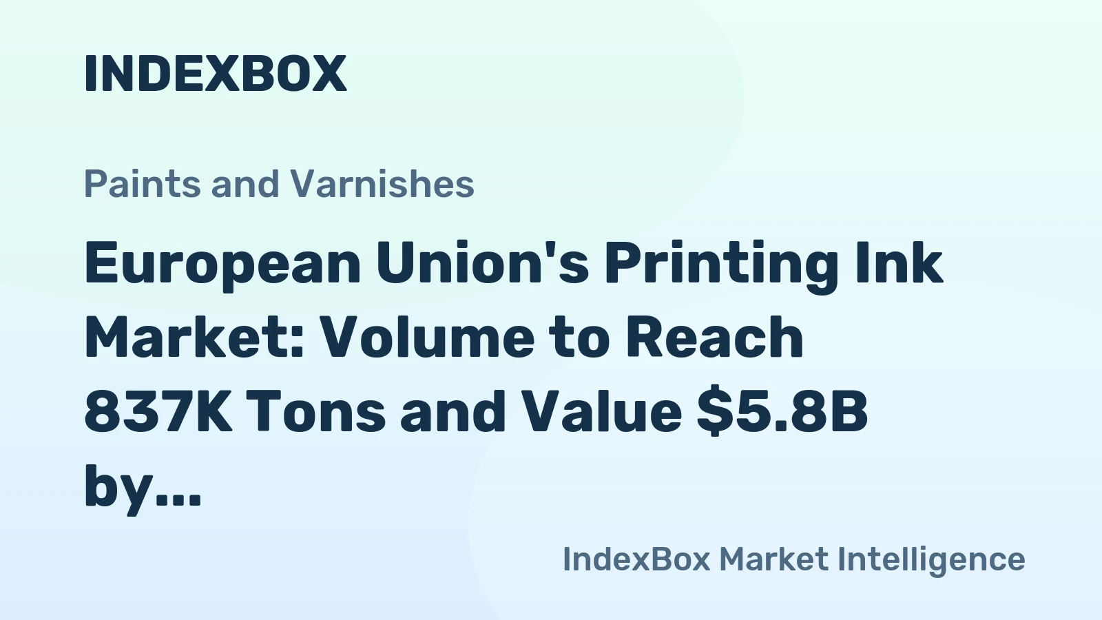 European Union's Printing Ink Market: Volume to Reach 837K Tons and Value $5.8B by 2035