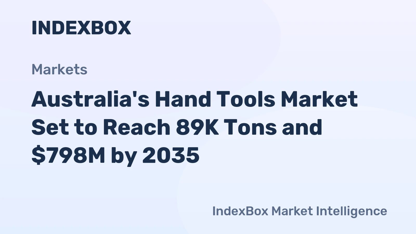 Australia's Hand Tools Market Set to Reach 89K Tons and $798M by 2035
