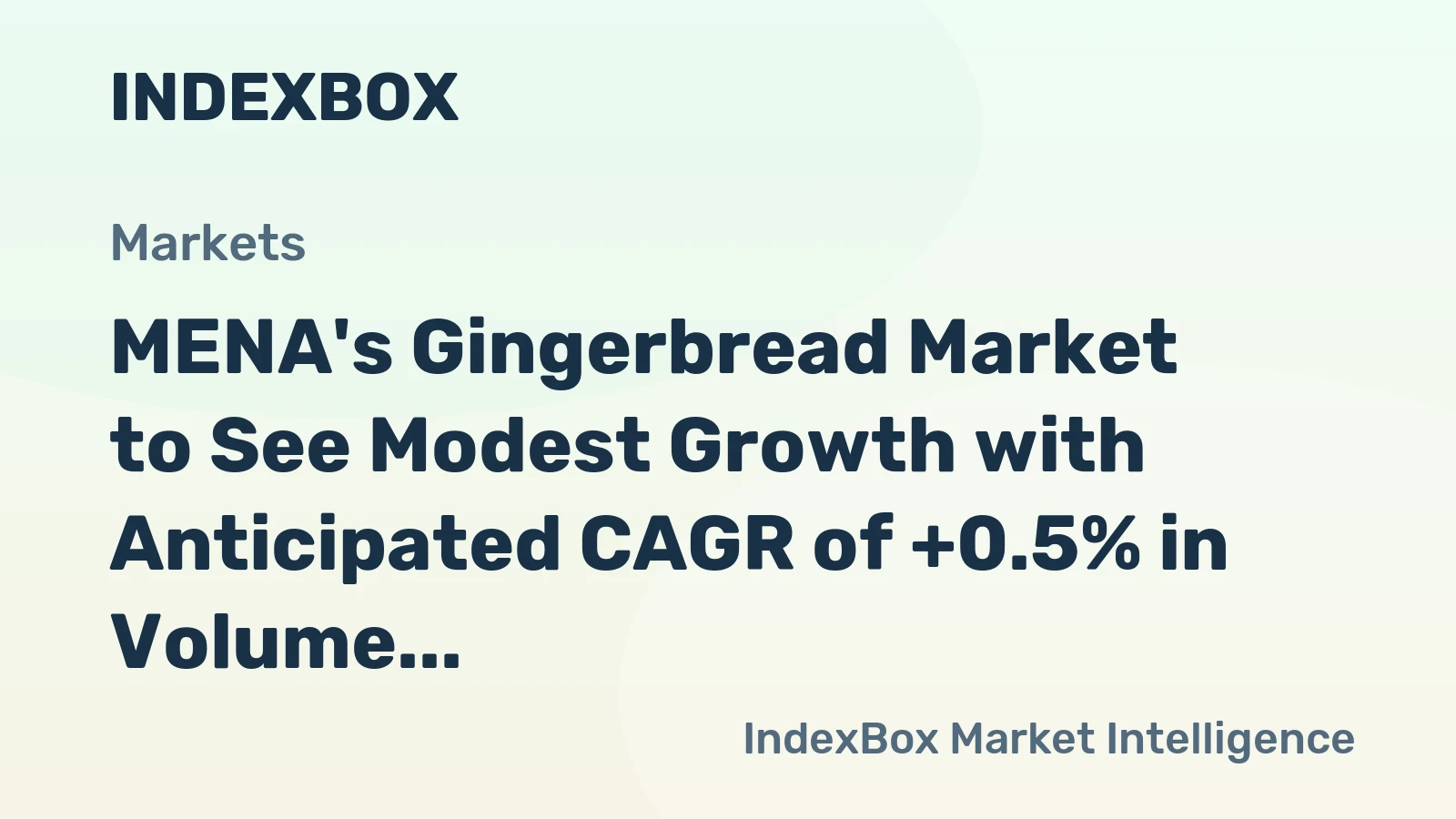 MENA's Gingerbread Market to See Modest Growth with Anticipated CAGR of +0.5% in Volume and +1.5% in Value by 2035
