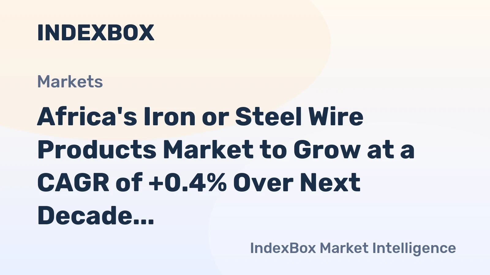Africa's Iron or Steel Wire Products Market to Grow at a CAGR of +0.4% Over Next Decade