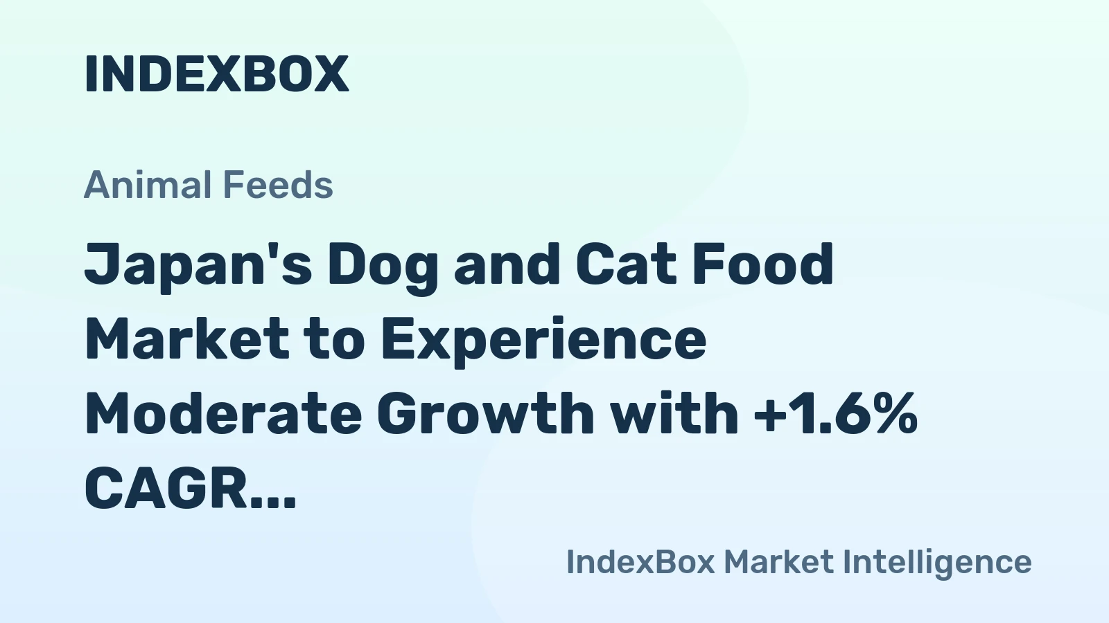 Japan's Dog and Cat Food Market to Experience Moderate Growth with +1.6% CAGR