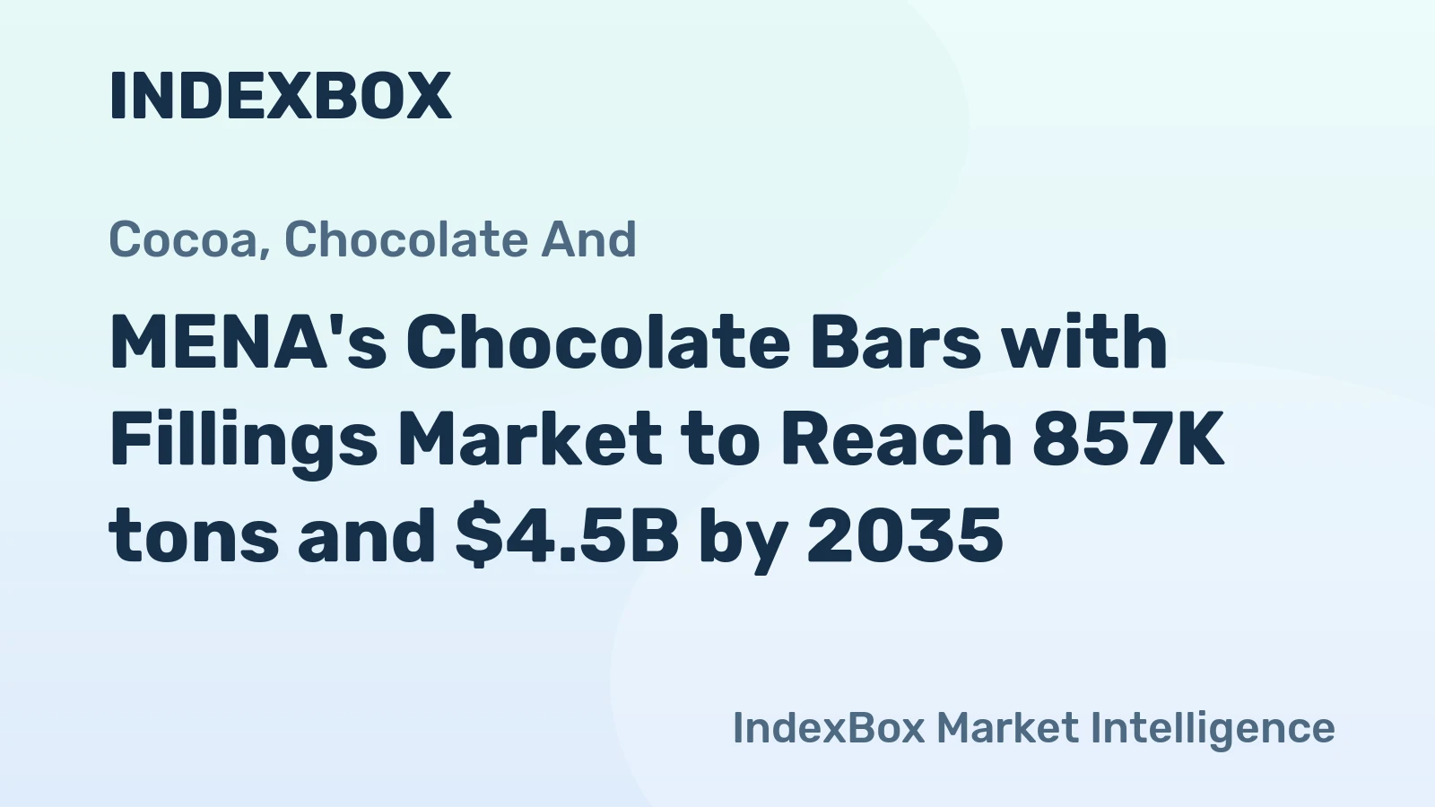 MENA's Chocolate Bars with Fillings Market to Reach 857K tons and $4.5B by 2035