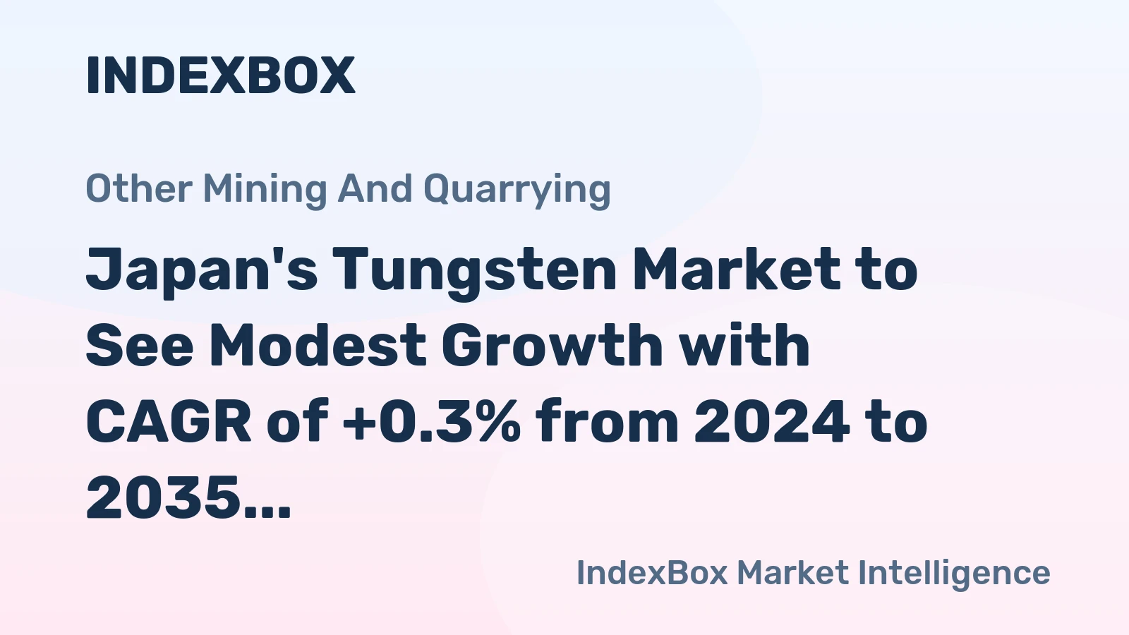 Japan's Tungsten Market to See Modest Growth with CAGR of +0.3% from 2024 to 2035