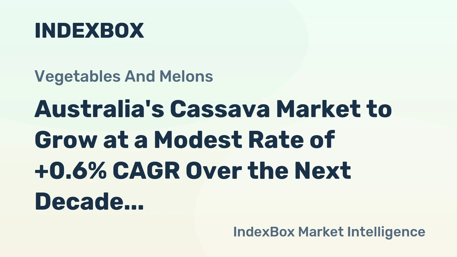 Australia's Cassava Market to Grow at a Modest Rate of +0.6% CAGR Over the Next Decade