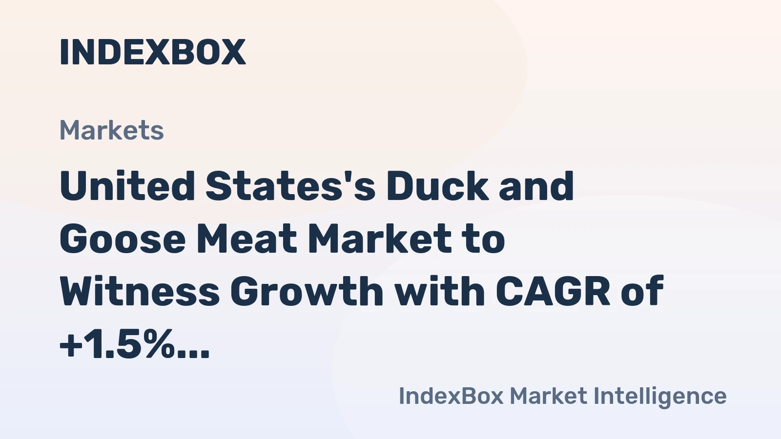 United States's Duck and Goose Meat Market to Witness Growth with CAGR of +1.5% from 2024 to 2035