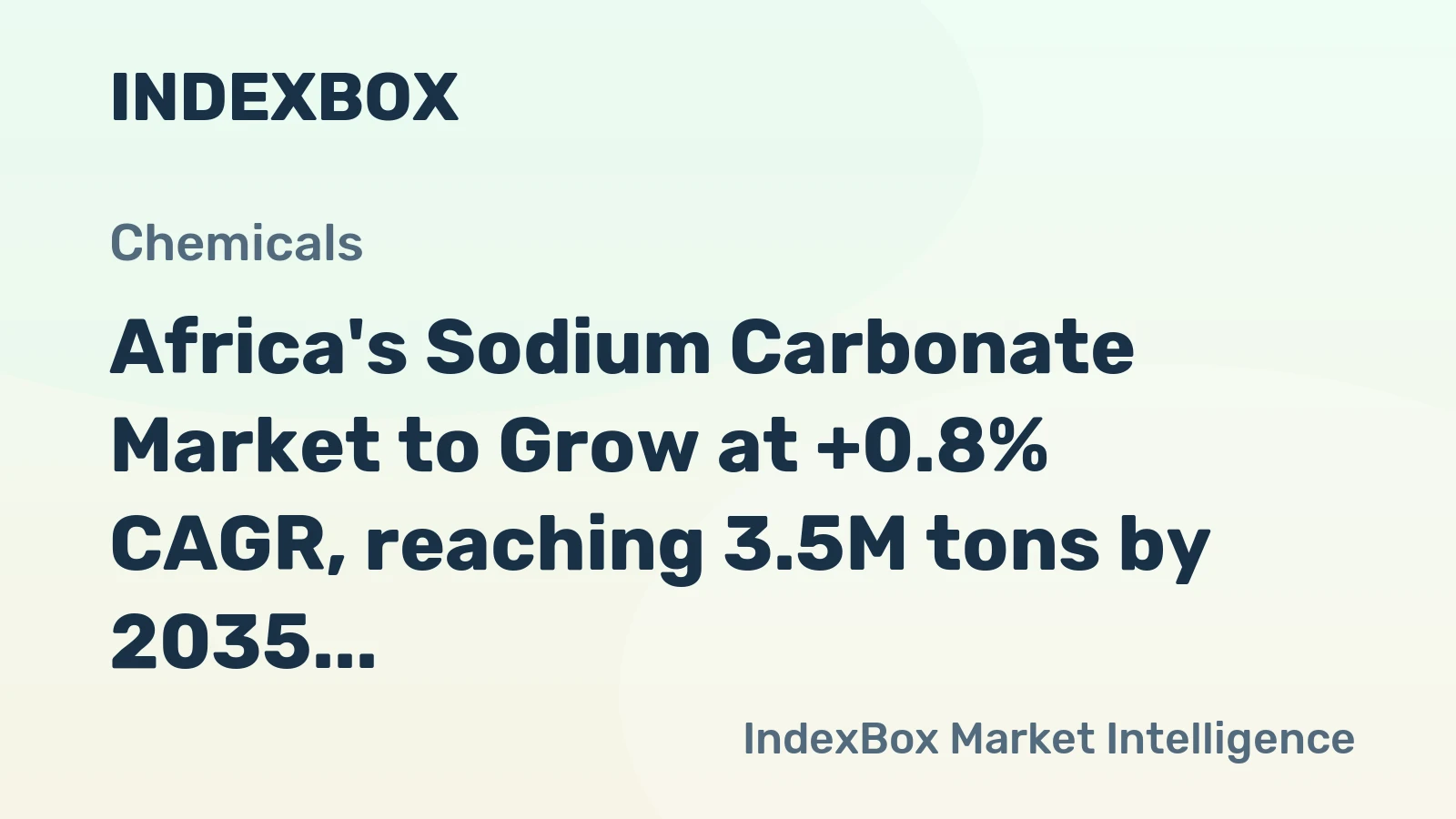 Africa's Sodium Carbonate Market to Grow at +0.8% CAGR, reaching 3.5M tons by 2035