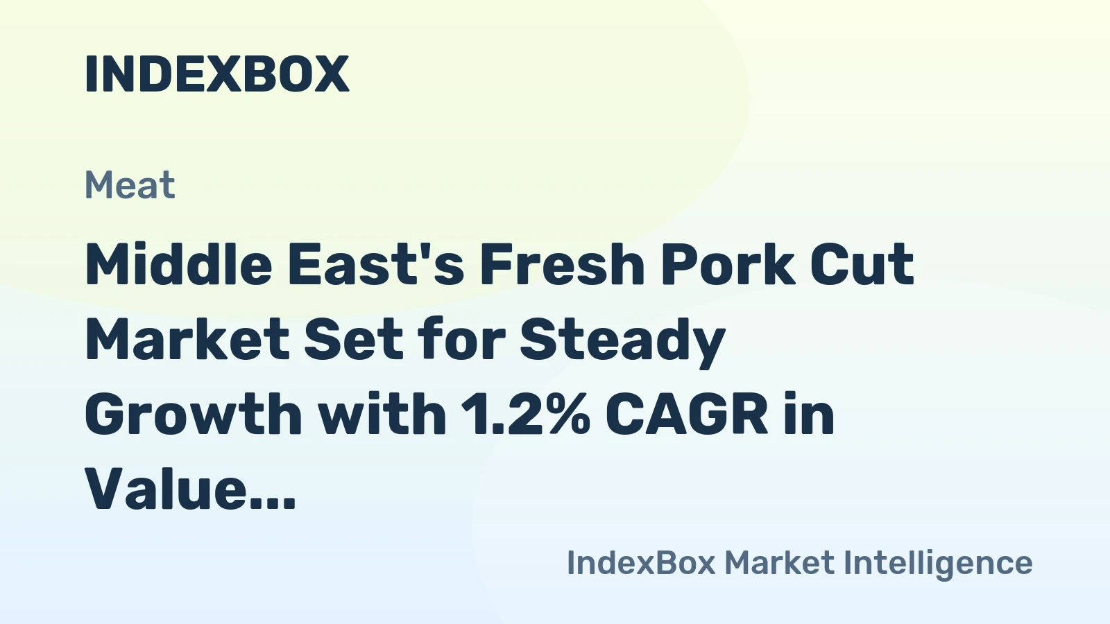 Middle East's Fresh Pork Cut Market Set for Steady Growth with 1.2% CAGR in Value