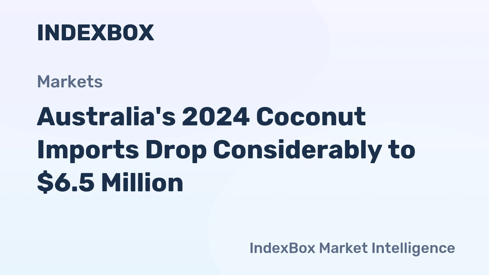 Australia's 2024 Coconut Imports Drop Considerably to $6.5 Million