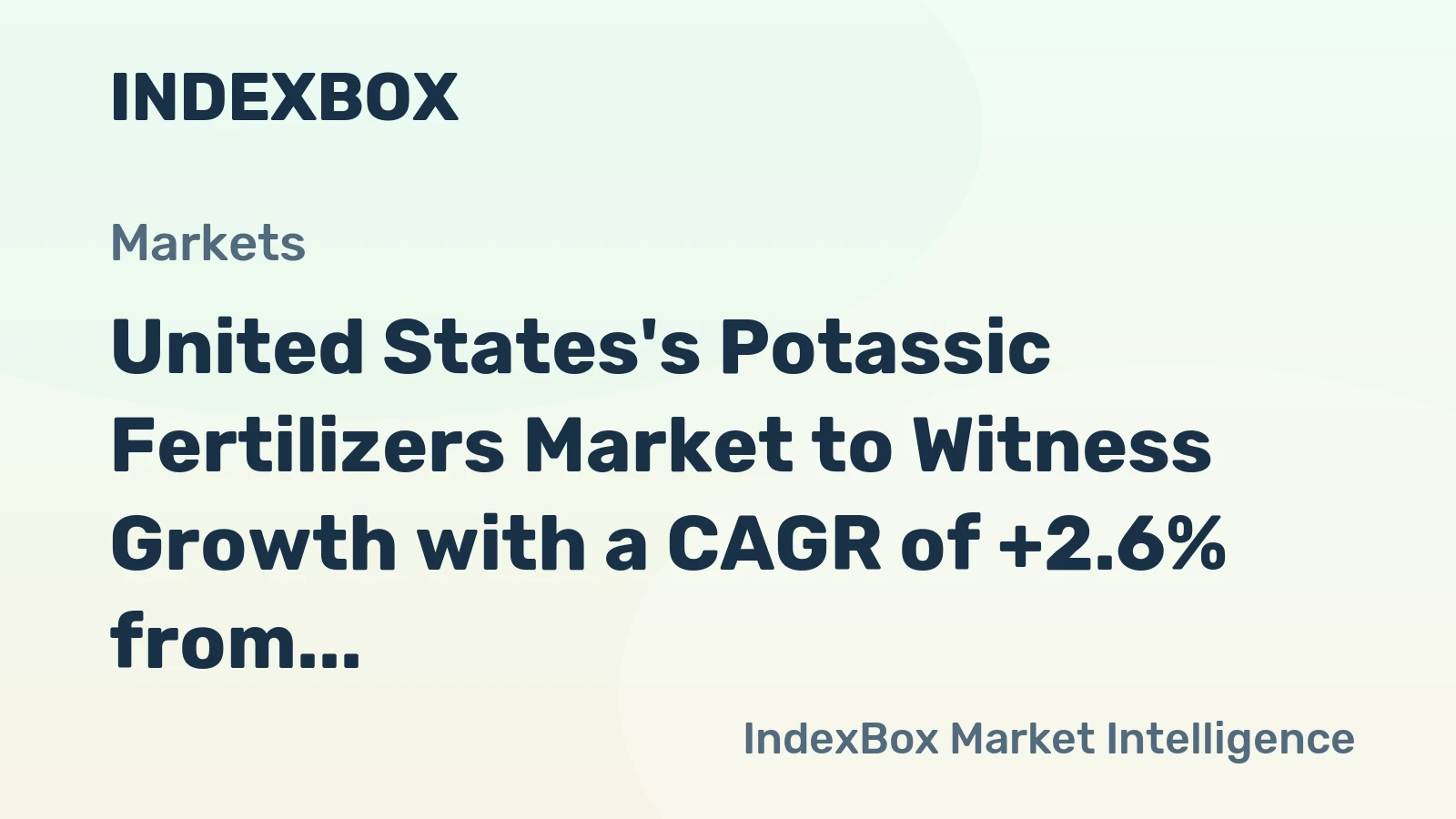 United States's Potassic Fertilizers Market to Witness Growth with a CAGR of +2.6% from 2024 to 2035