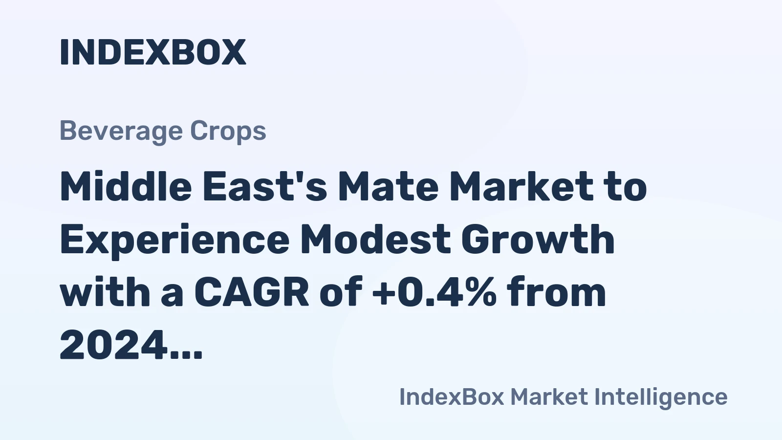 Middle East's Mate Market to Experience Modest Growth with a CAGR of +0.4% from 2024 to 2035