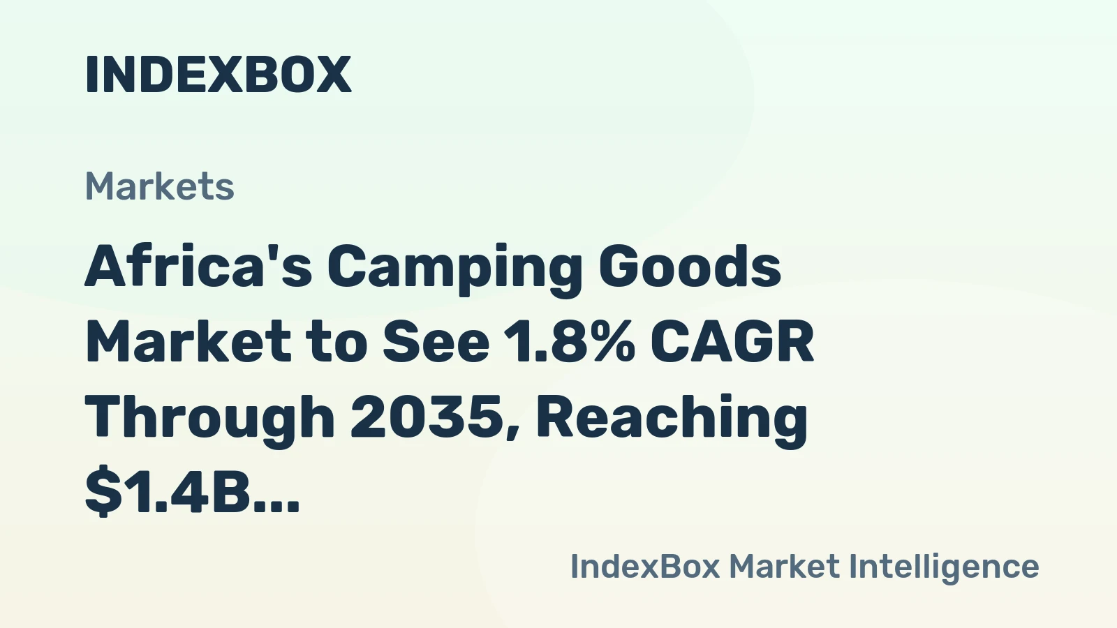 Africa's Camping Goods Market to See 1.8% CAGR Through 2035, Reaching $1.4B