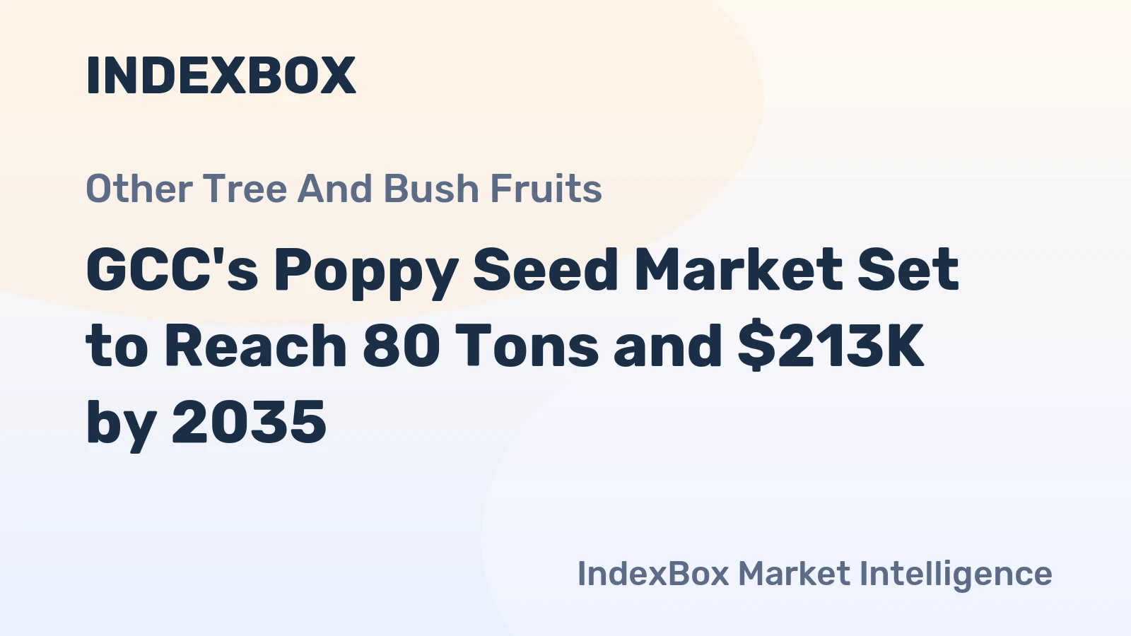 GCC's Poppy Seed Market Set to Reach 80 Tons and $213K by 2035