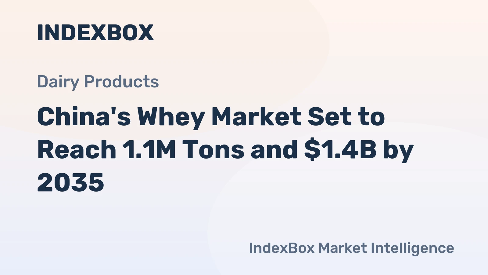 China's Whey Market Set to Reach 1.1M Tons and $1.4B by 2035