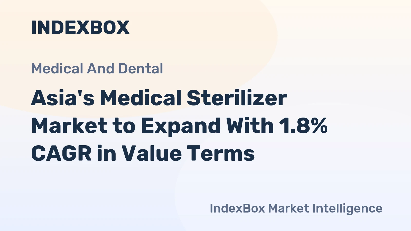 Asia's Medical Sterilizer Market to Expand With 1.8% CAGR in Value Terms