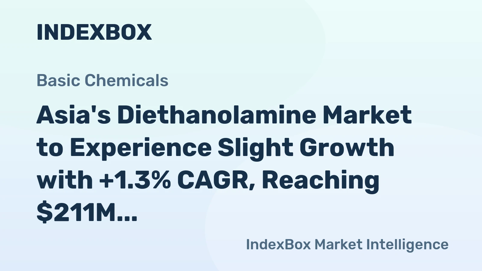 Asia's Diethanolamine Market to Experience Slight Growth with +1.3% CAGR, Reaching $211M by 2035