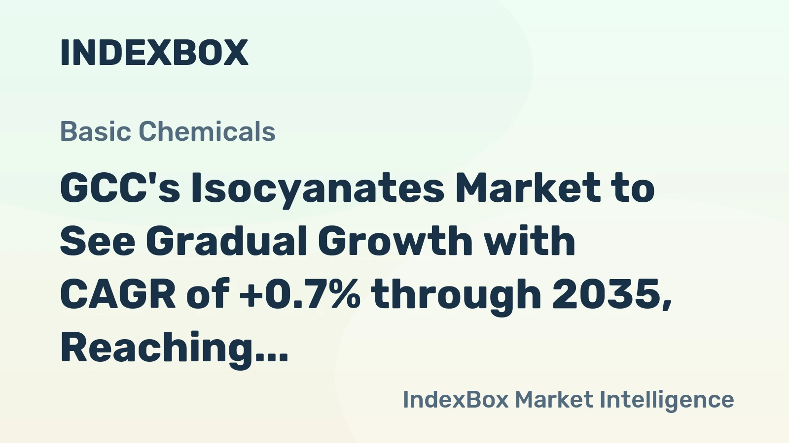 GCC's Isocyanates Market to See Gradual Growth with CAGR of +0.7% through 2035, Reaching $620M in Value