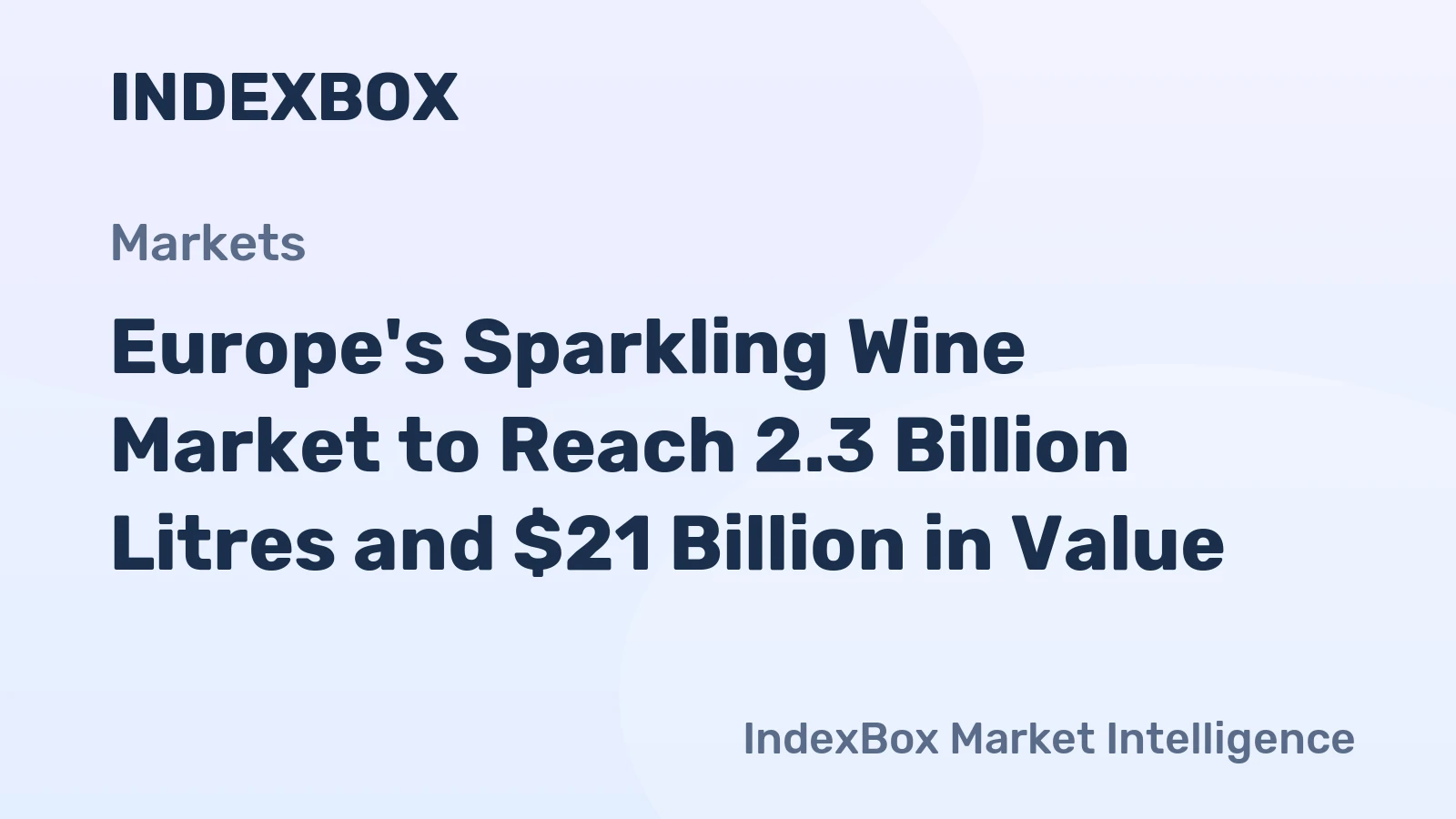 Europe's Sparkling Wine Market to Reach 2.3 Billion Litres and $21 Billion in Value