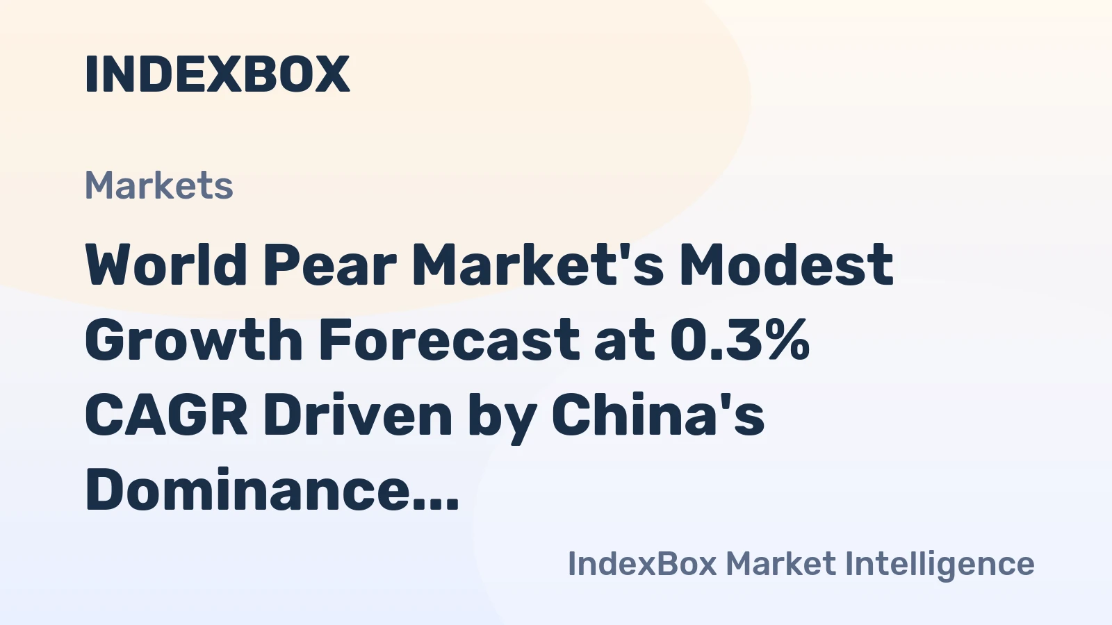 World Pear Market's Modest Growth Forecast at 0.3% CAGR Driven by China's Dominance