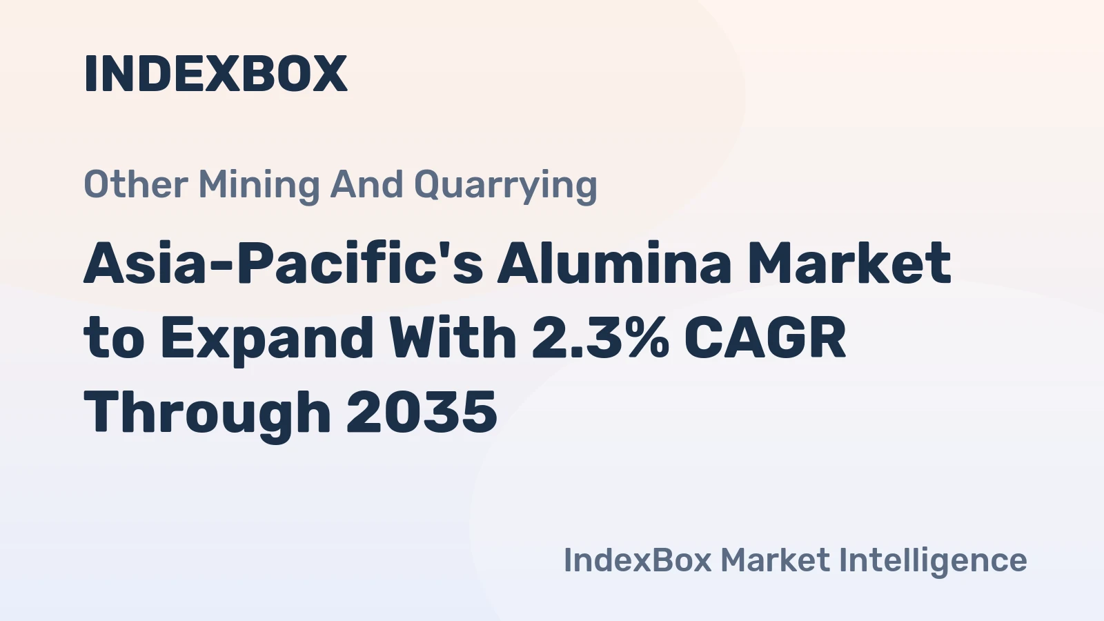 Asia-Pacific's Alumina Market to Expand With 2.3% CAGR Through 2035