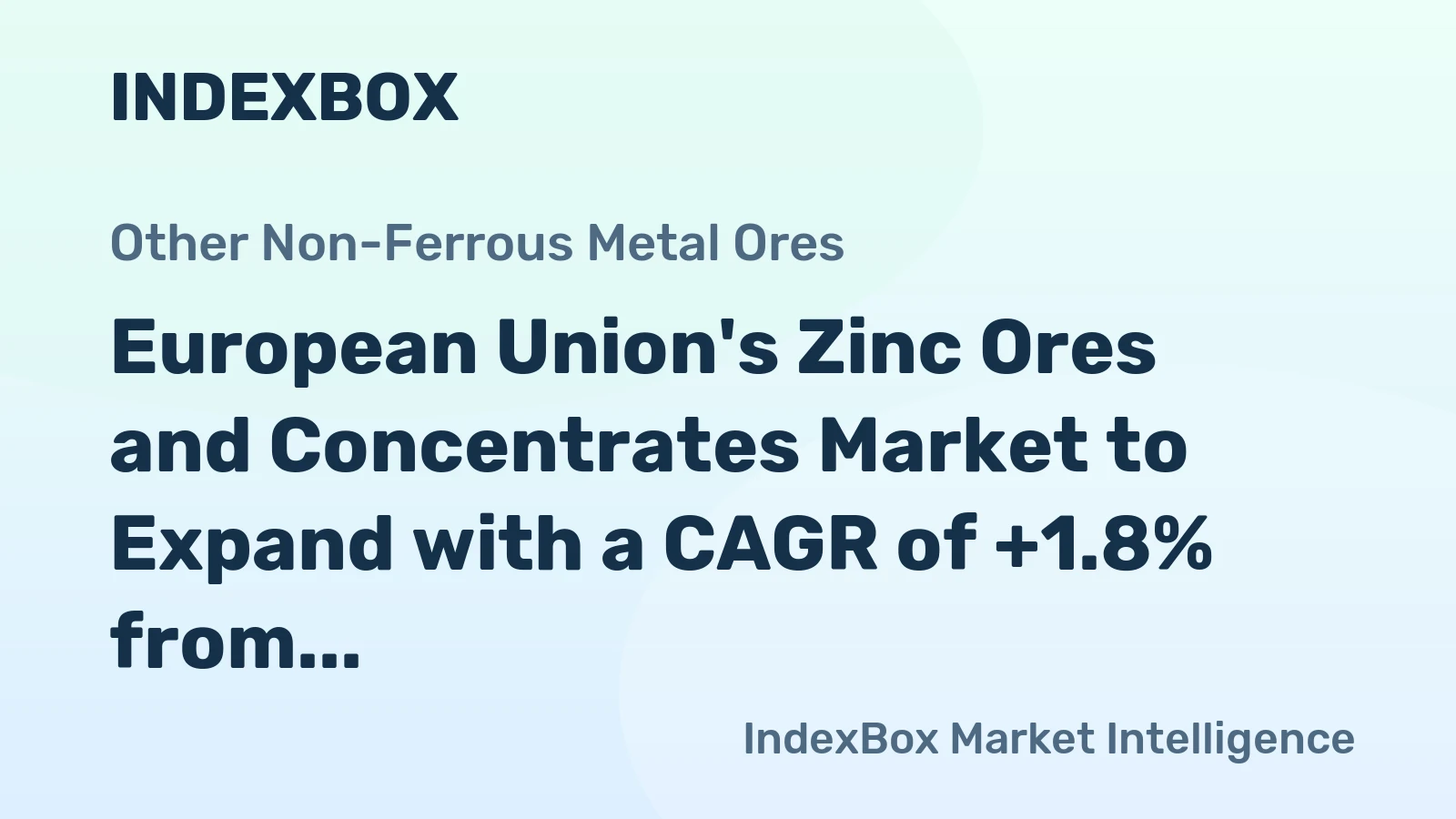 European Union's Zinc Ores and Concentrates Market to Expand with a CAGR of +1.8% from 2024 to 2035