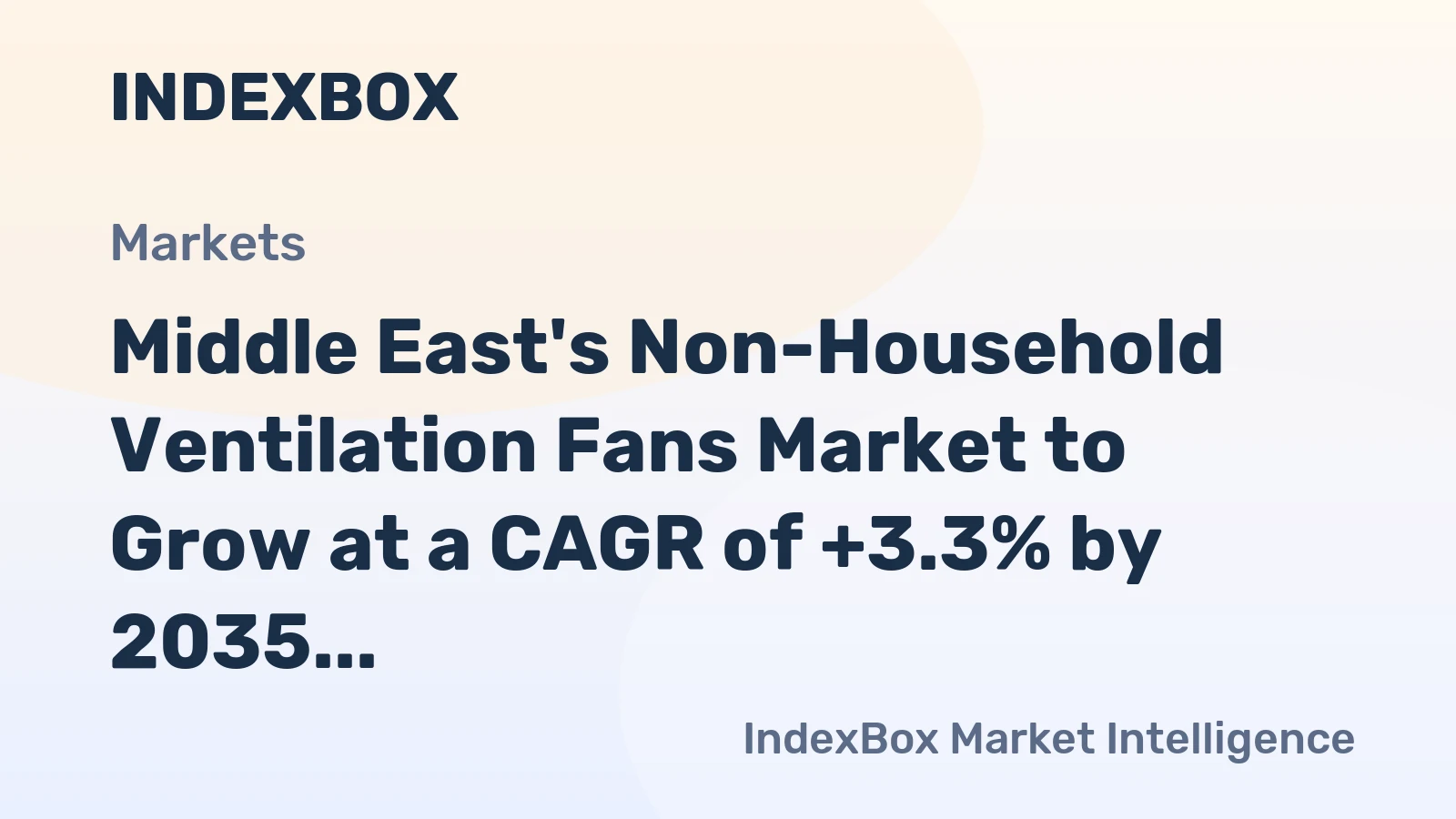 Middle East's Non-Household Ventilation Fans Market to Grow at a CAGR of +3.3% by 2035