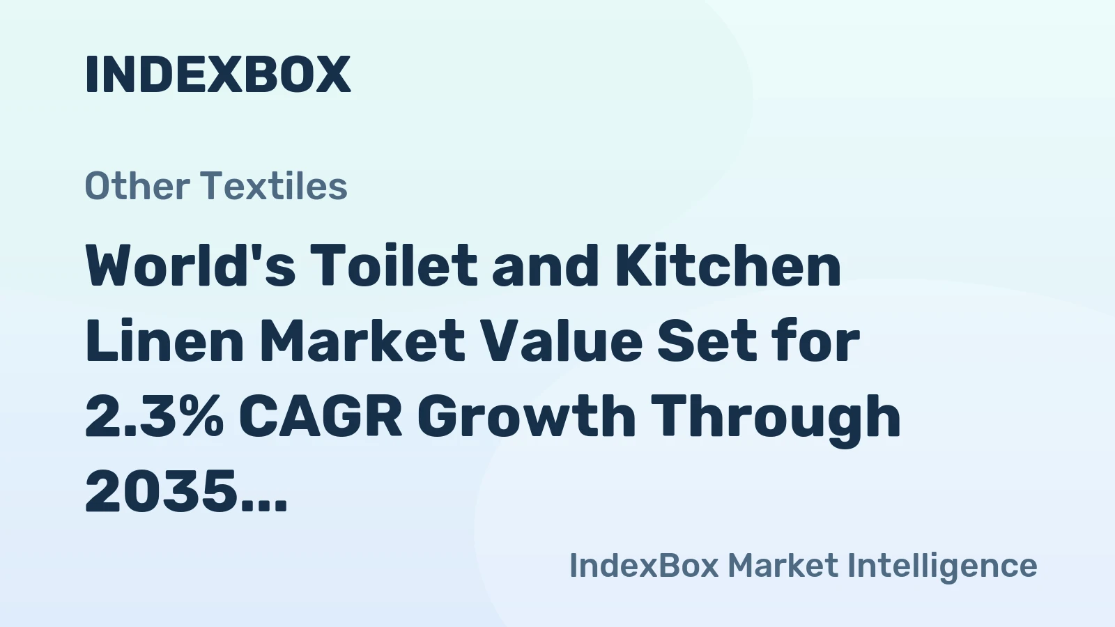 World's Toilet and Kitchen Linen Market Value Set for 2.3% CAGR Growth Through 2035
