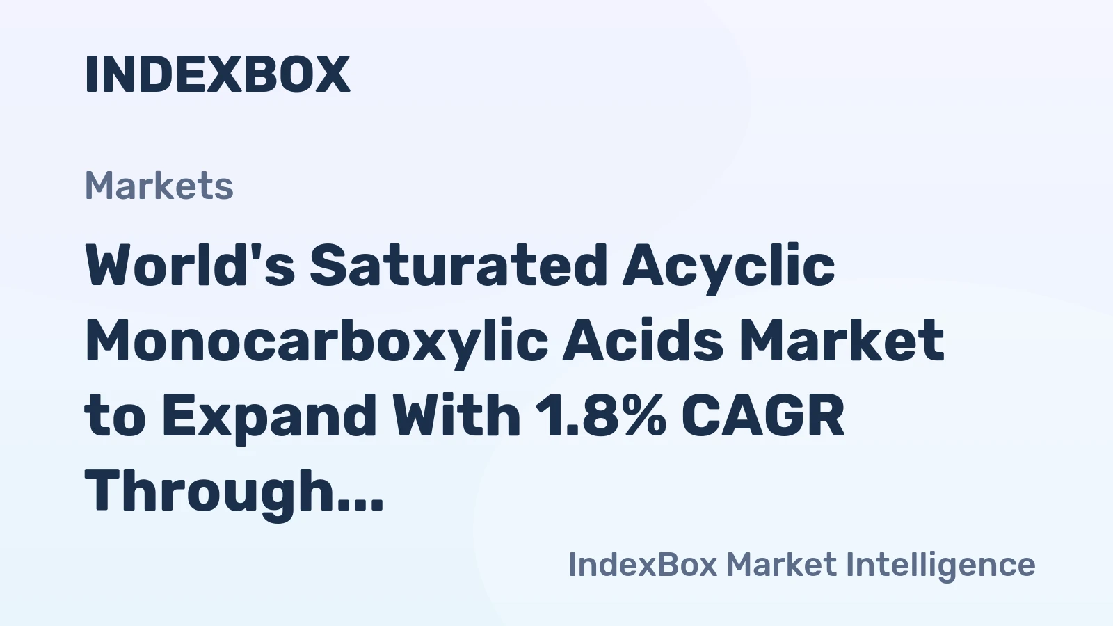 World's Saturated Acyclic Monocarboxylic Acids Market to Expand With 1.8% CAGR Through 2035