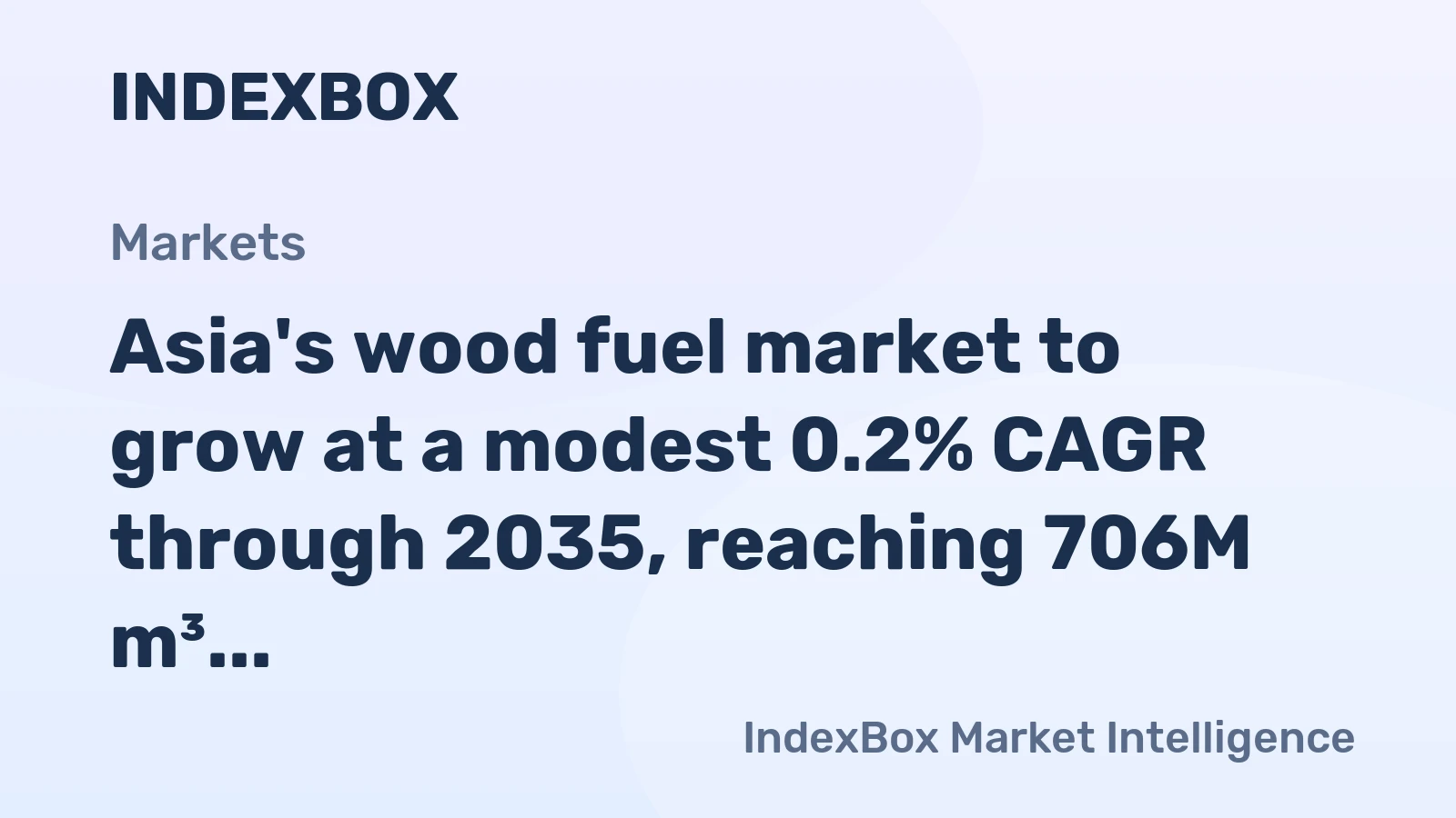 Asia's wood fuel market to grow at a modest 0.2% CAGR through 2035, reaching 706M m³, driven by rising regional demand.