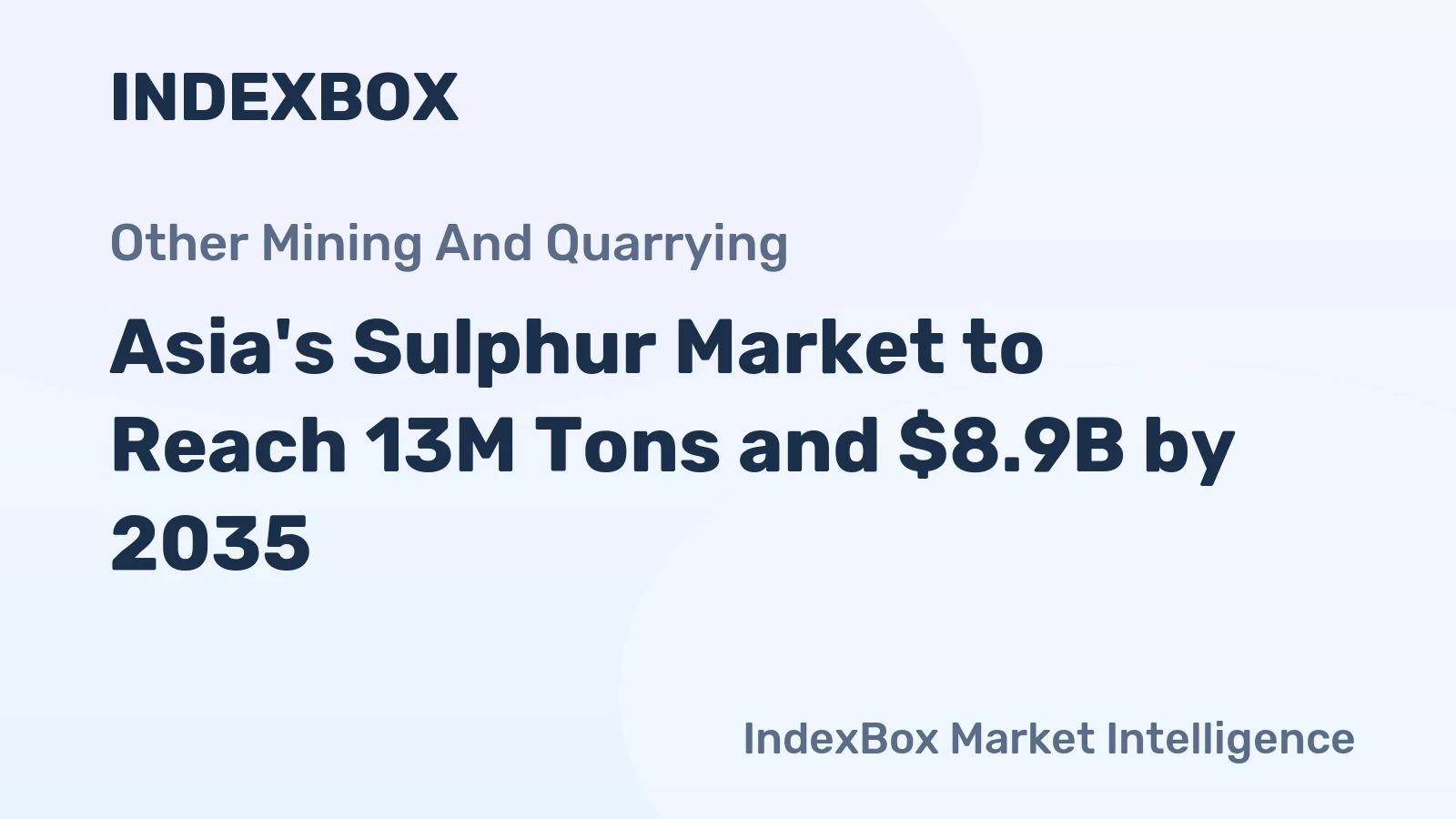 Asia's Sulphur Market to Reach 13M Tons and $8.9B by 2035