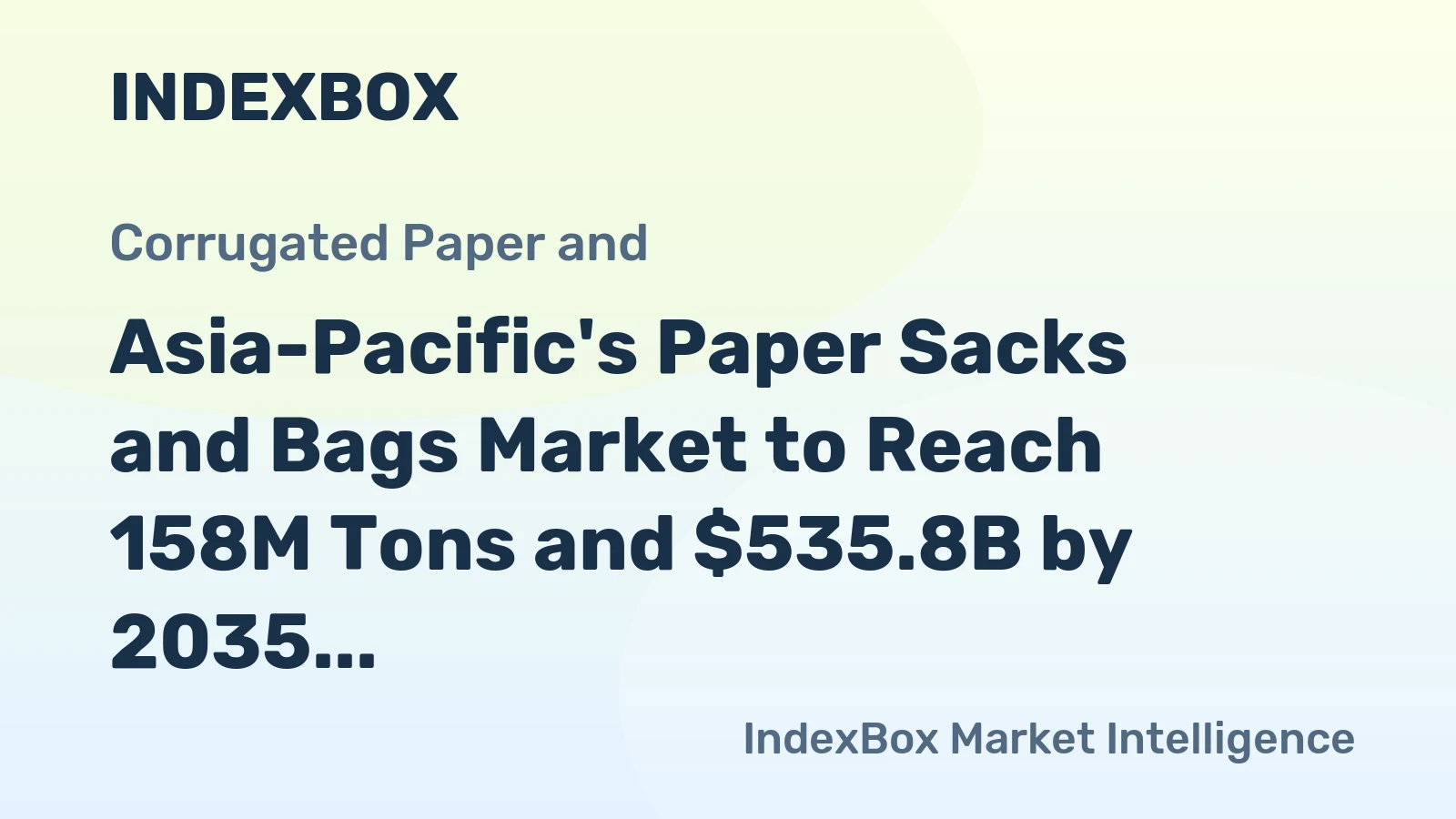 Asia-Pacific's Paper Sacks and Bags Market to Reach 158M Tons and $535.8B by 2035