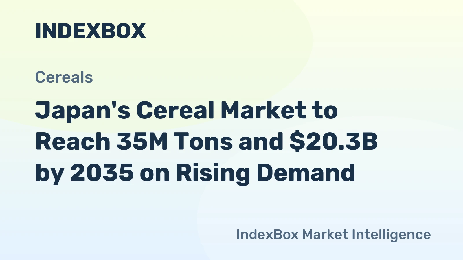 Japan's Cereal Market to Reach 35M Tons and $20.3B by 2035 on Rising Demand