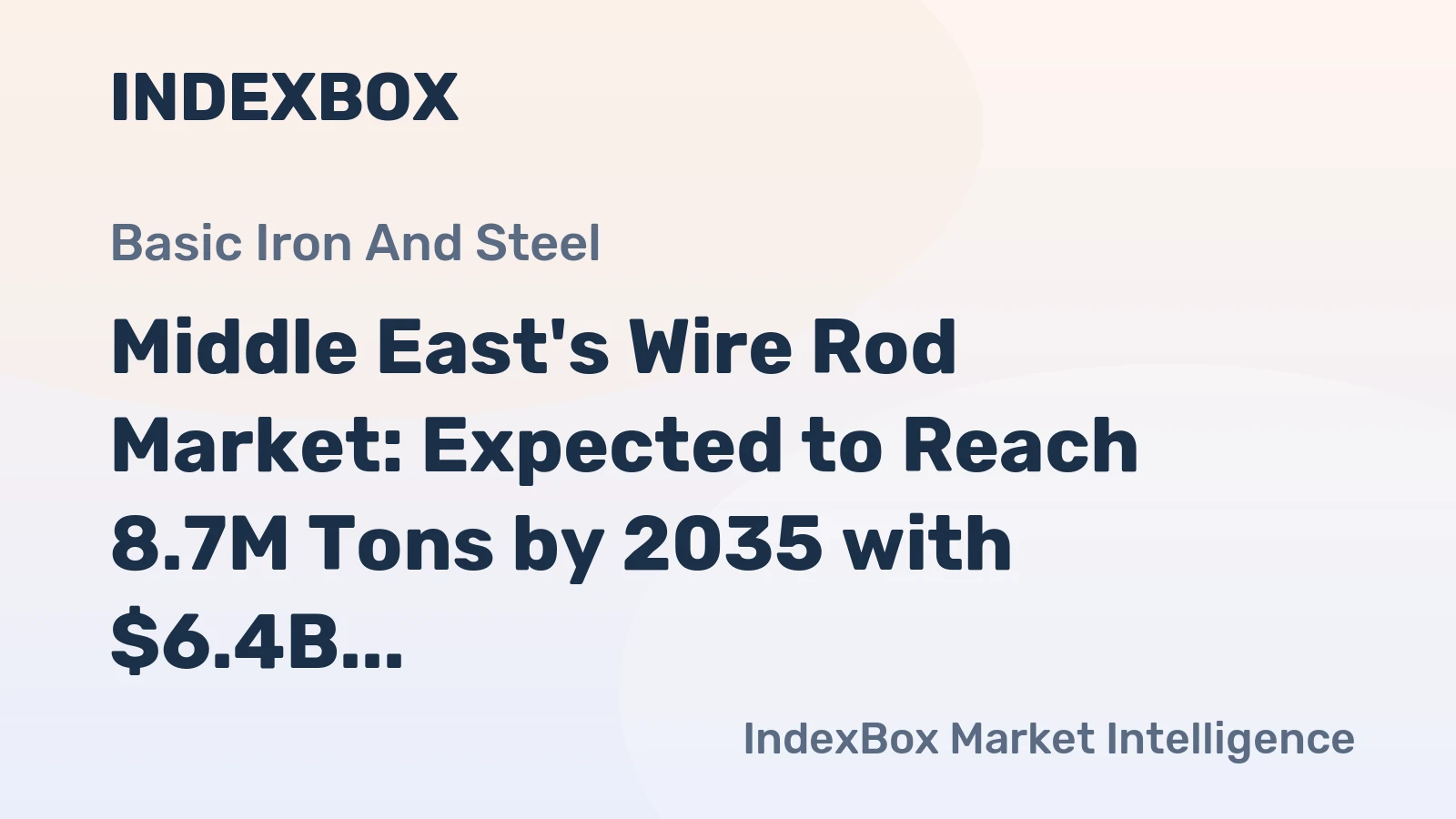 Middle East's Wire Rod Market: Expected to Reach 8.7M Tons by 2035 with $6.4B in Value