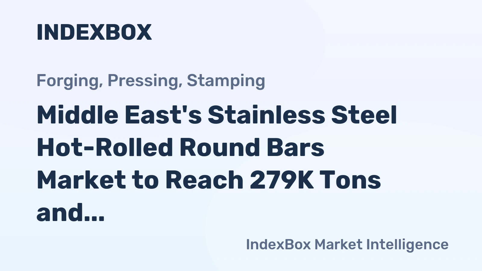 Middle East's Stainless Steel Hot-Rolled Round Bars Market to Reach 279K Tons and $1.3B by 2035