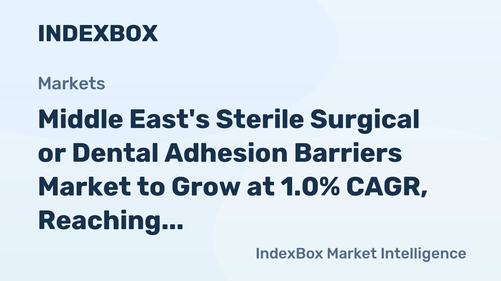 Middle East's Sterile Surgical or Dental Adhesion Barriers Market to Grow at 1.0% CAGR, Reaching 6.2K Tons by 2035