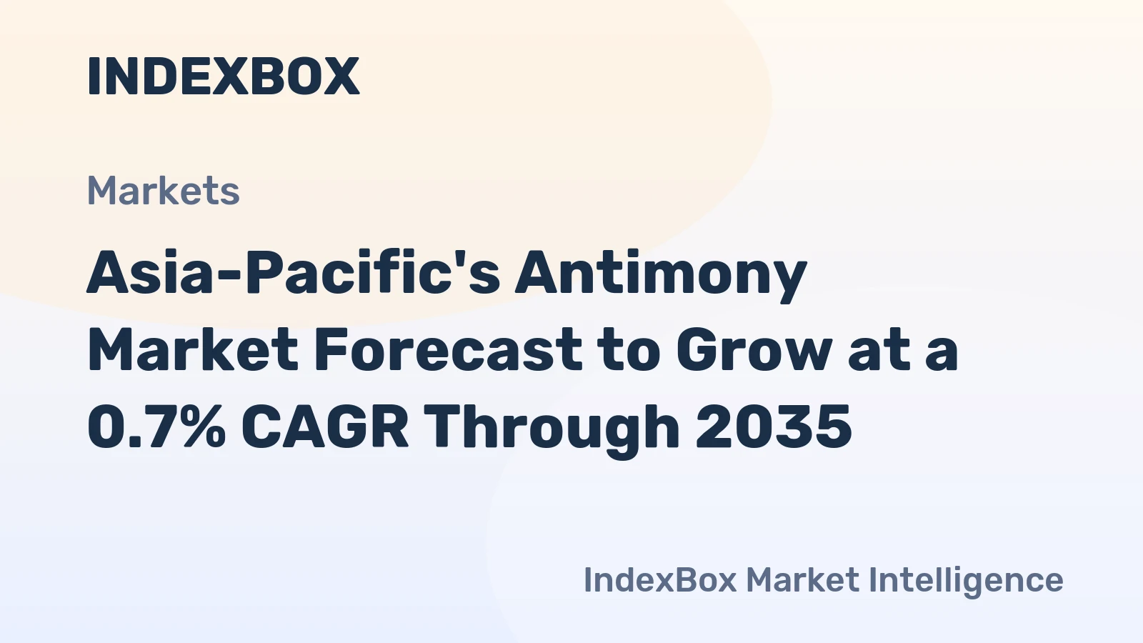 Asia-Pacific's Antimony Market Forecast to Grow at a 0.7% CAGR Through 2035