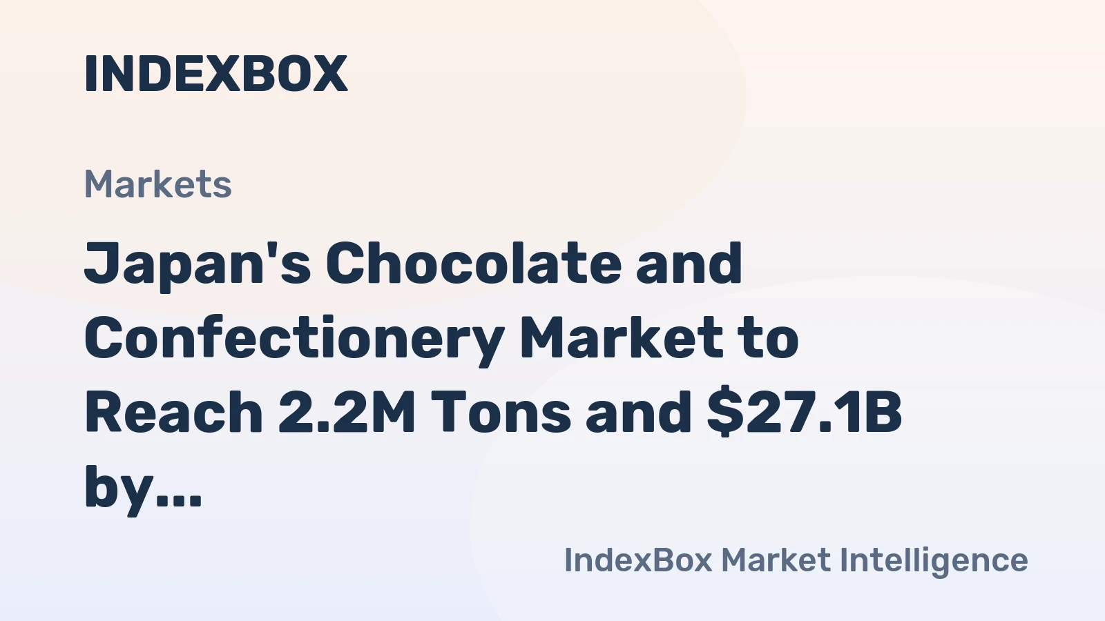 Japan's Chocolate and Confectionery Market to Reach 2.2M Tons and $27.1B by 2035