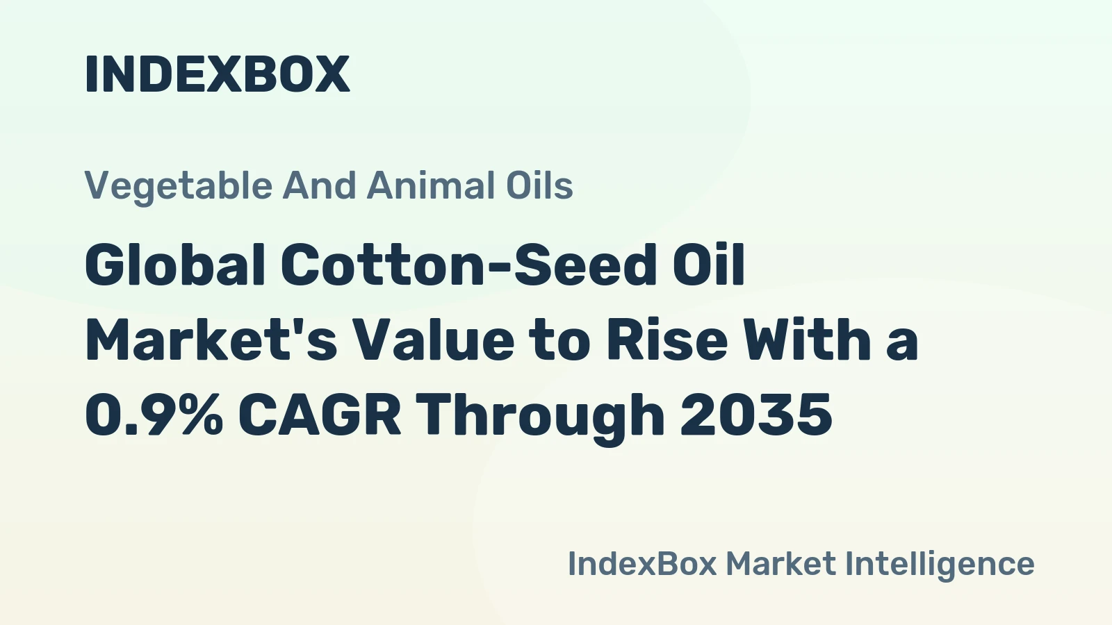 Global Cotton-Seed Oil Market's Value to Rise With a 0.9% CAGR Through 2035