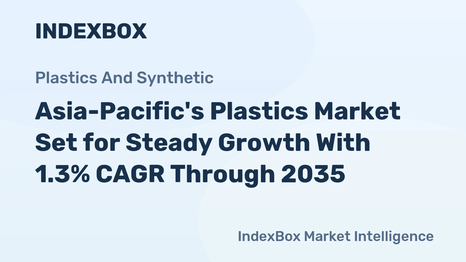 Asia-Pacific's Plastics Market Set for Steady Growth With 1.3% CAGR Through 2035