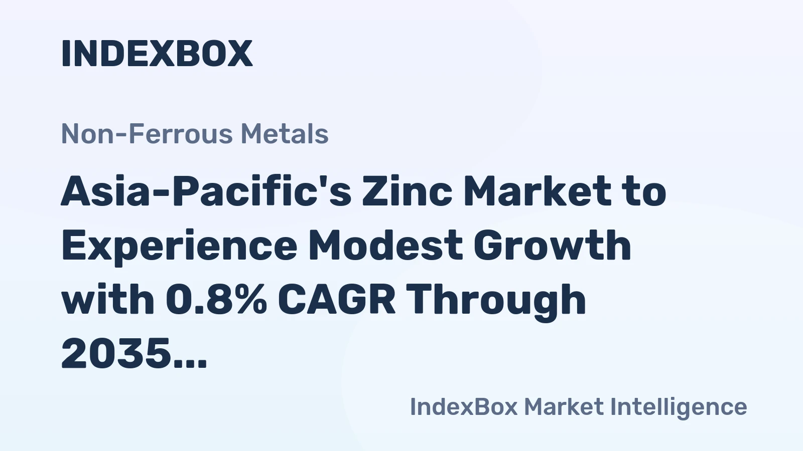Asia-Pacific's Zinc Market to Experience Modest Growth with 0.8% CAGR Through 2035