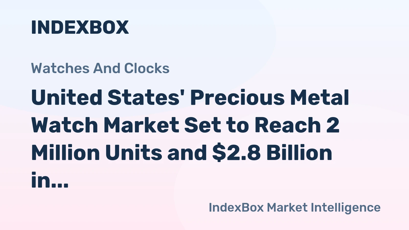 United States' Precious Metal Watch Market Set to Reach 2 Million Units and $2.8 Billion in Value